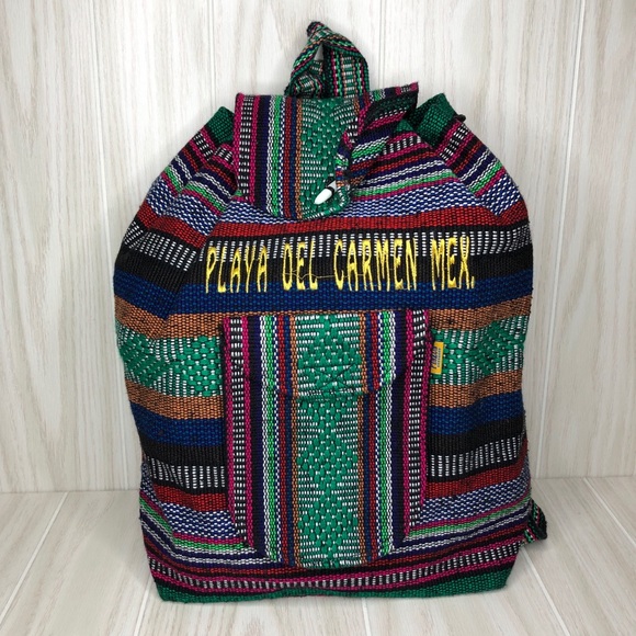 Pinzon | Bags | Canvas Playa Del Carmen Aztec Woven Boho Backpack ...